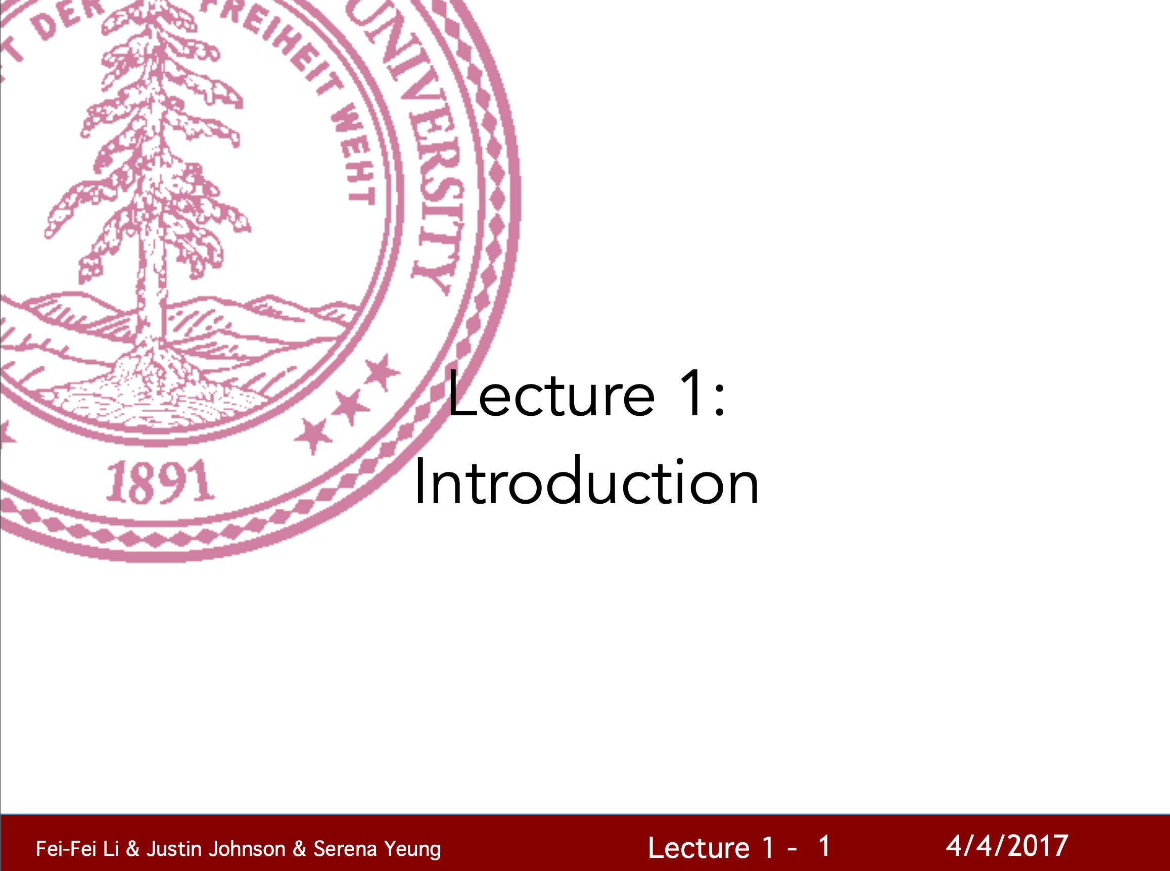 [CS231N] Lecture 1 Introduction